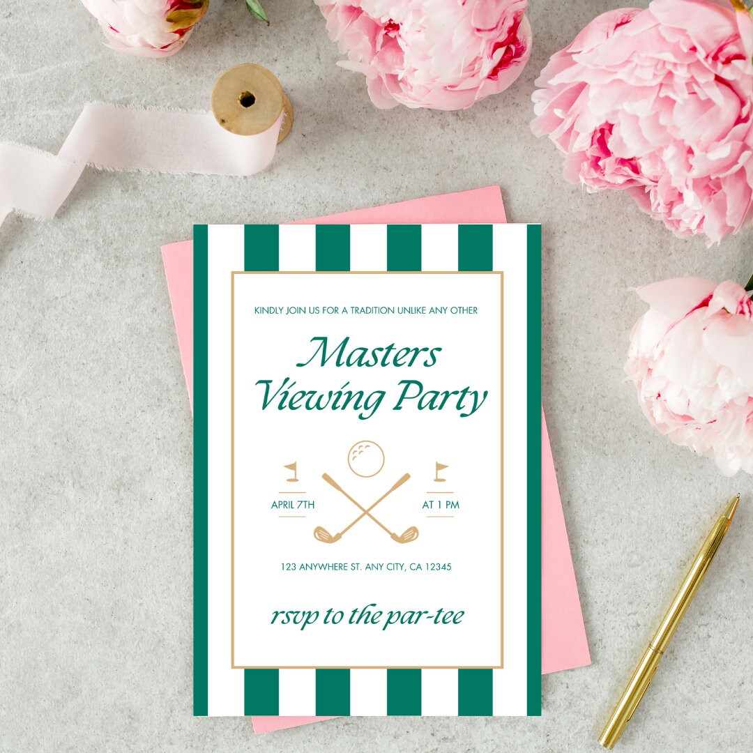 Masters Party Invitation Editable Canva Download - Etsy UK