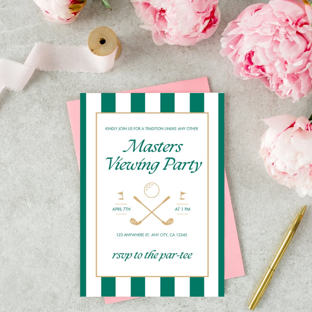 Masters Party Invitation Editable Canva Download - Etsy