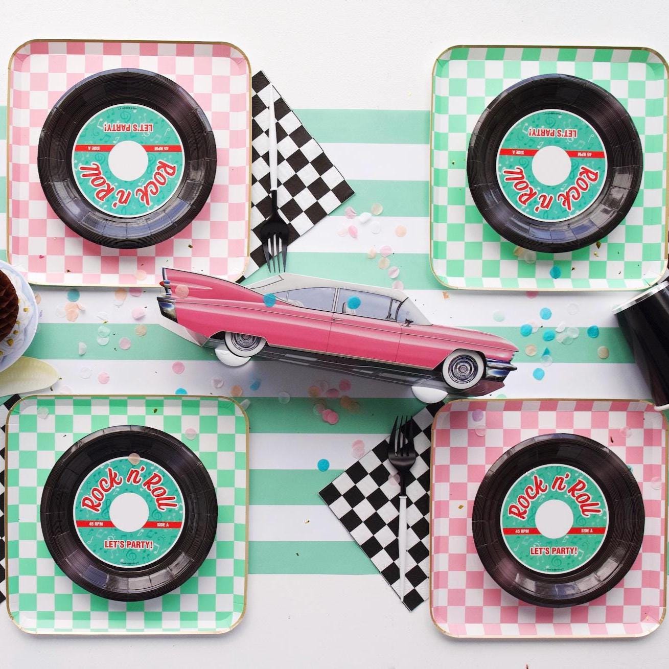 Black & White Checker Dinner Napkins - Etsy