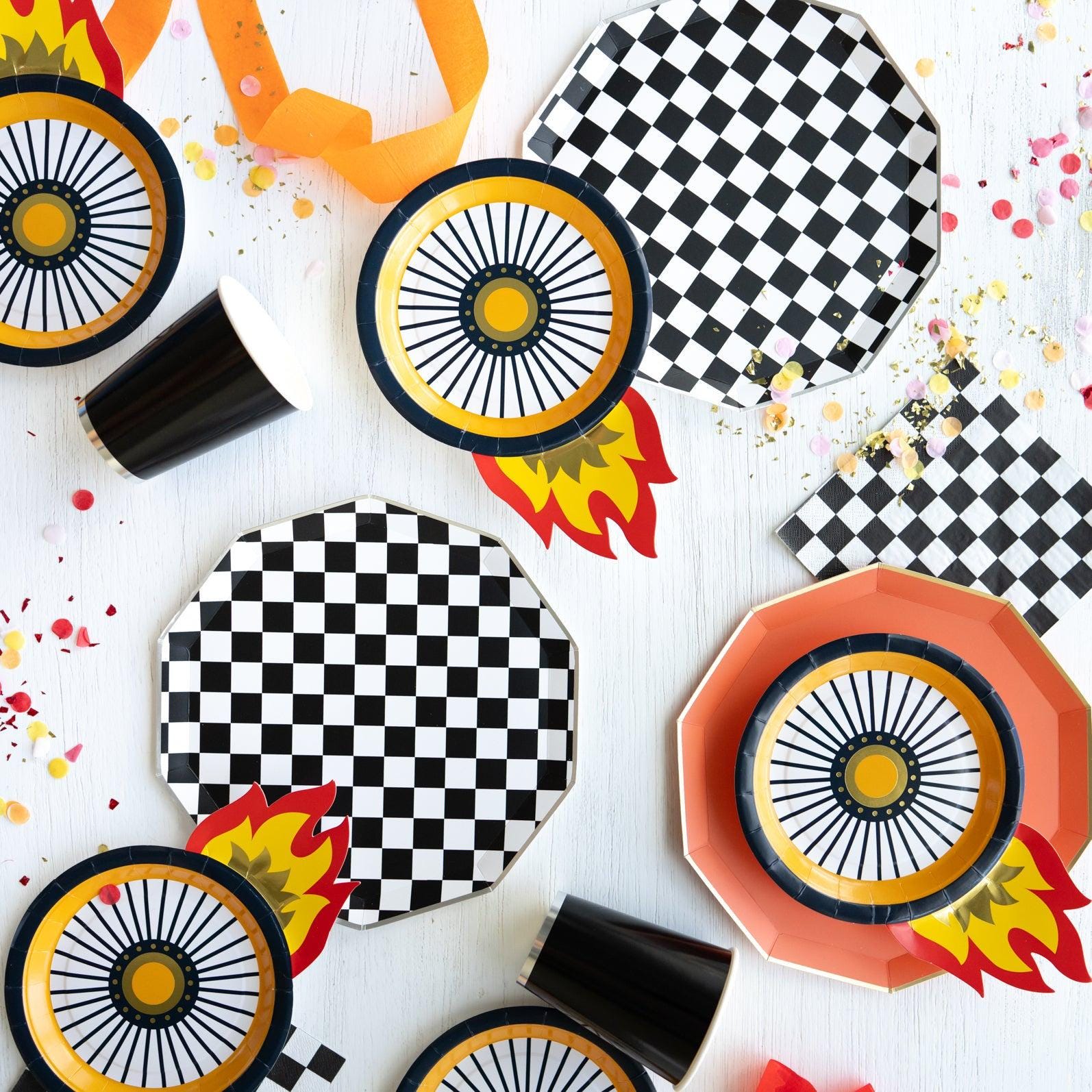 Black & White Checker Dinner Plates - Etsy