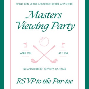 Masters Party Invitation Editable Canva Download - Etsy