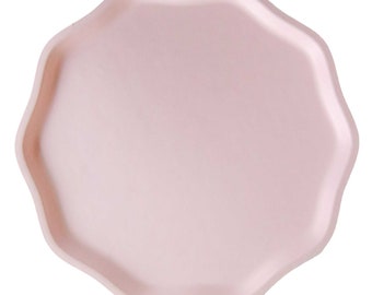 Light Pink Dinner Plates / Pink Paper Plates / Light Pink Striped Party ...