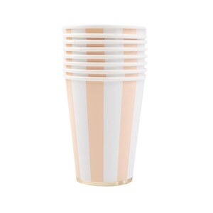 Peach Cabana Stripe Cups - Etsy
