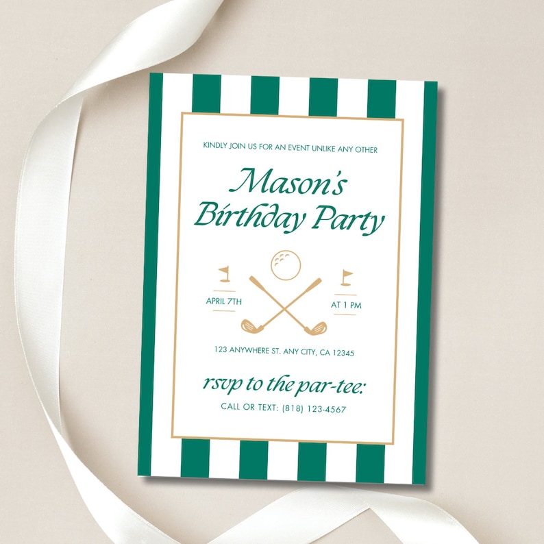 Golf Birthday Party Invitation Download - Etsy