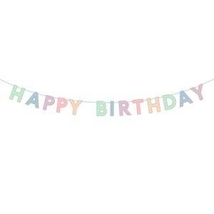 Pastel Happy Birthday Banner - Etsy