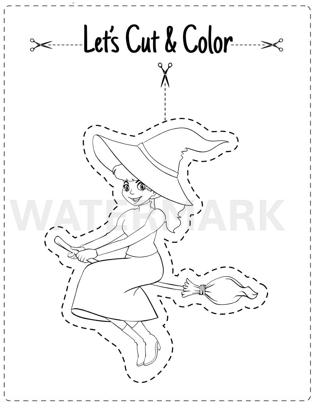 Halloween " Cut & Color " 10 Pack - Printable - Etsy