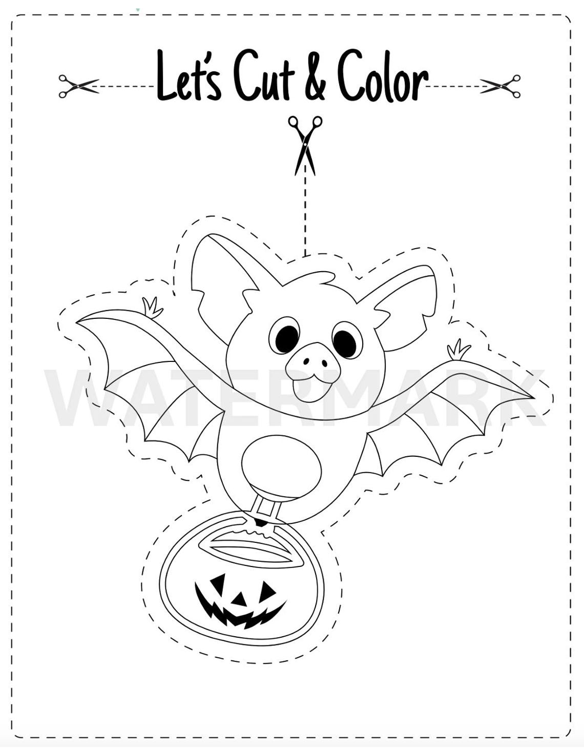 Halloween " Cut & Color " 10 Pack - Printable - Etsy