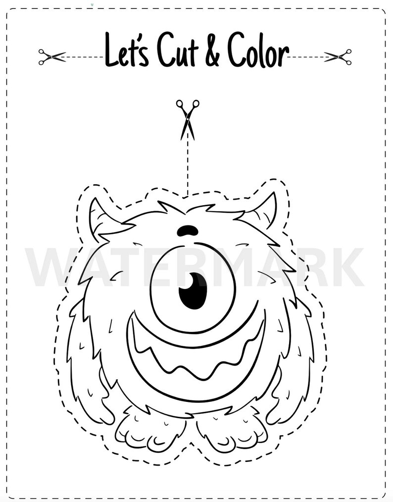 Halloween " Cut & Color " 10 Pack - Printable - Etsy