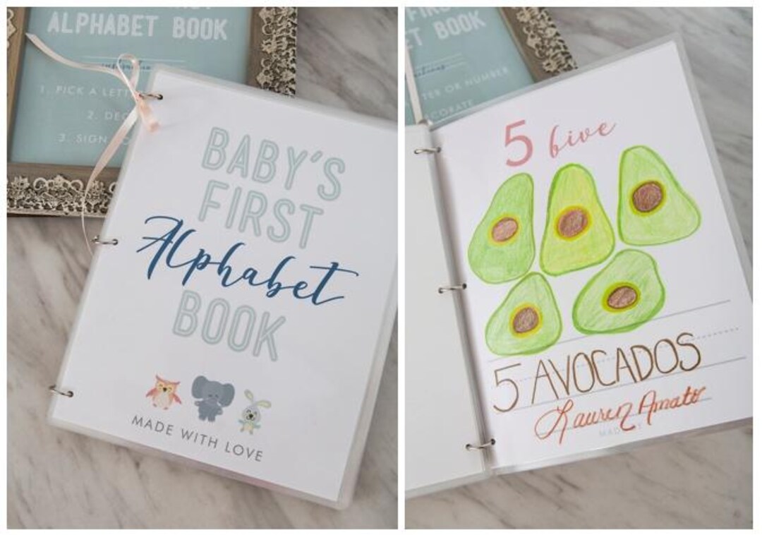 Printable Baby’s First Alphabet Book Coloring Sheets - Fun Baby Shower ...
