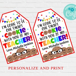 Smart Cookie Gift Tags, Back to School Favor Tags, First Day of School ...