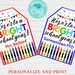 Here's to a Bright School Year Gift Tags First Day of - Etsy