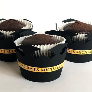 Graduation Cupcake Wrappers, Personalized Cupcake Liners, High School ...