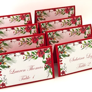 Christmas Place Cards, Wedding Name Cards, Holiday Party, Christmas ...