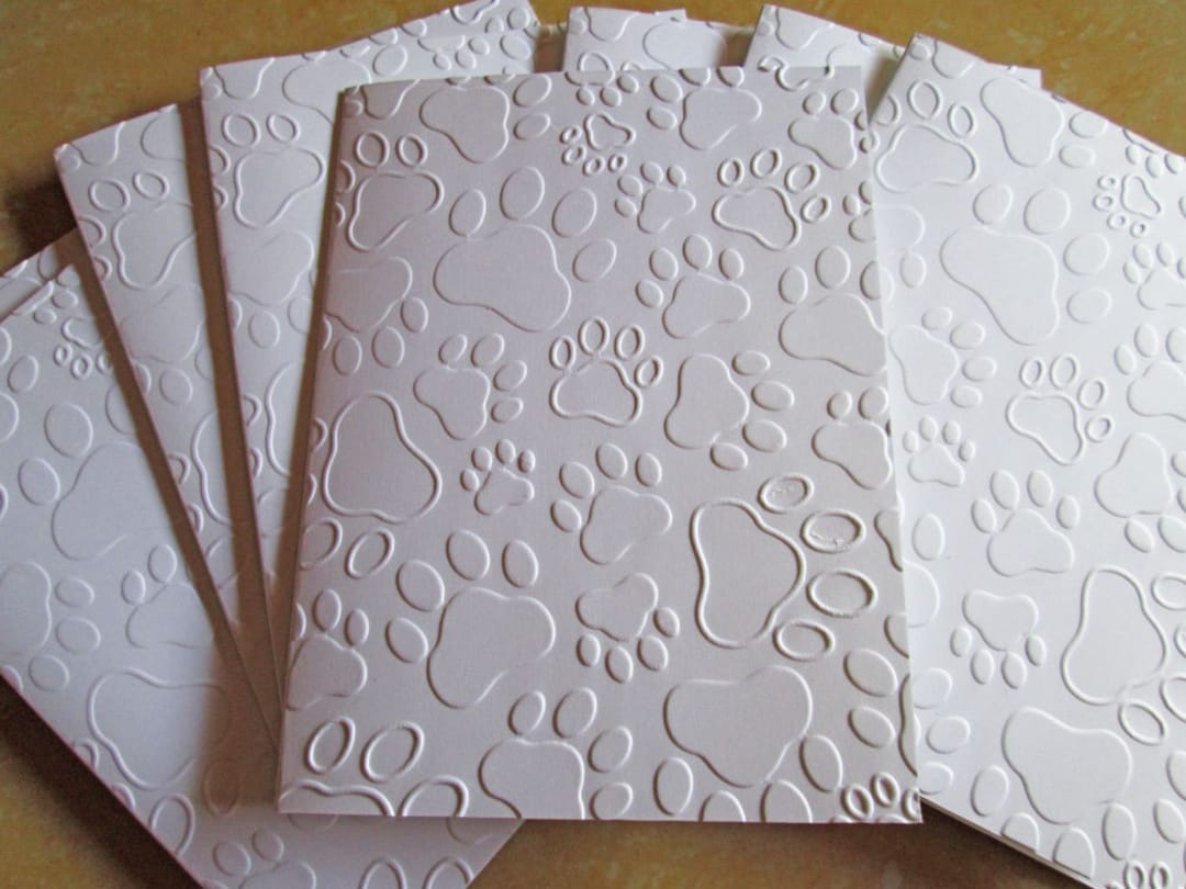 Paws Embossed Cards, Dog Lovers Cards, Note Cards, Blank Notecards ...