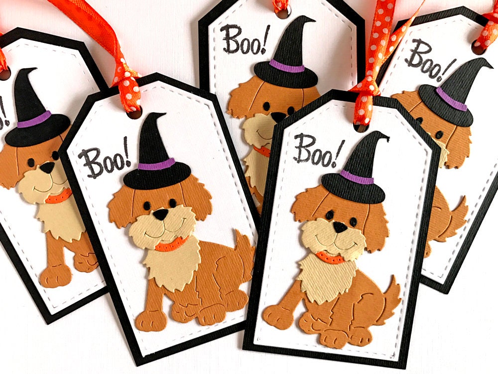 Dog Halloween Tags Cute Halloween Gift Tags Halloween Favor | Etsy