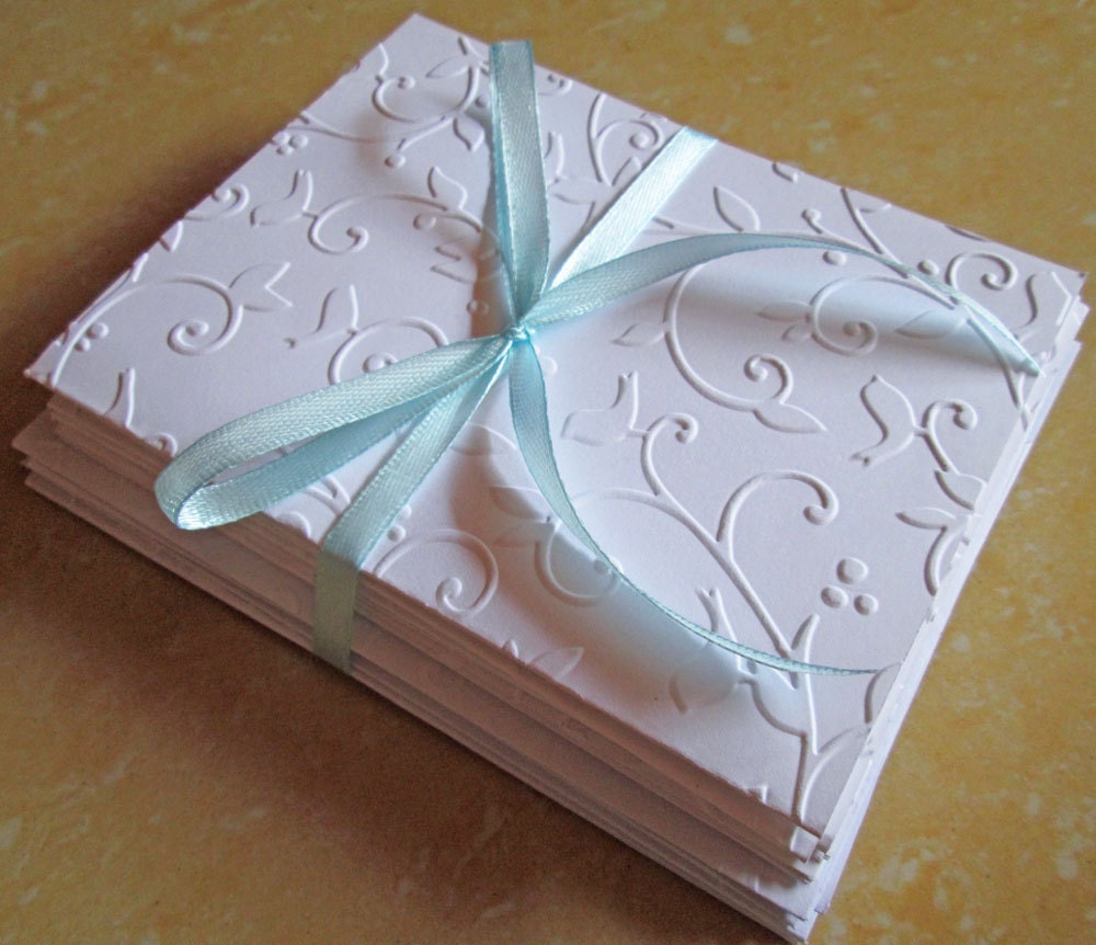 Embossed Cards Set of 8 Embossed Card Set Thank You Cards - Etsy