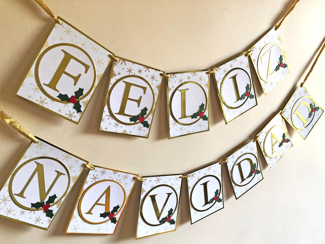 Feliz Navidad Banner, Merry Christmas Decoration, Sign, Photo Prop ...