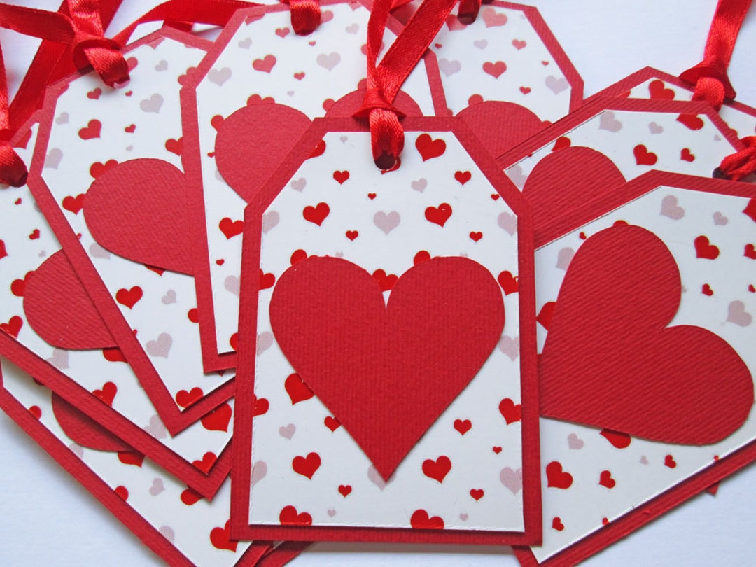 Hearts Valentines Day Tags, Valentine's Day Gift Tags, Favor Tags ...