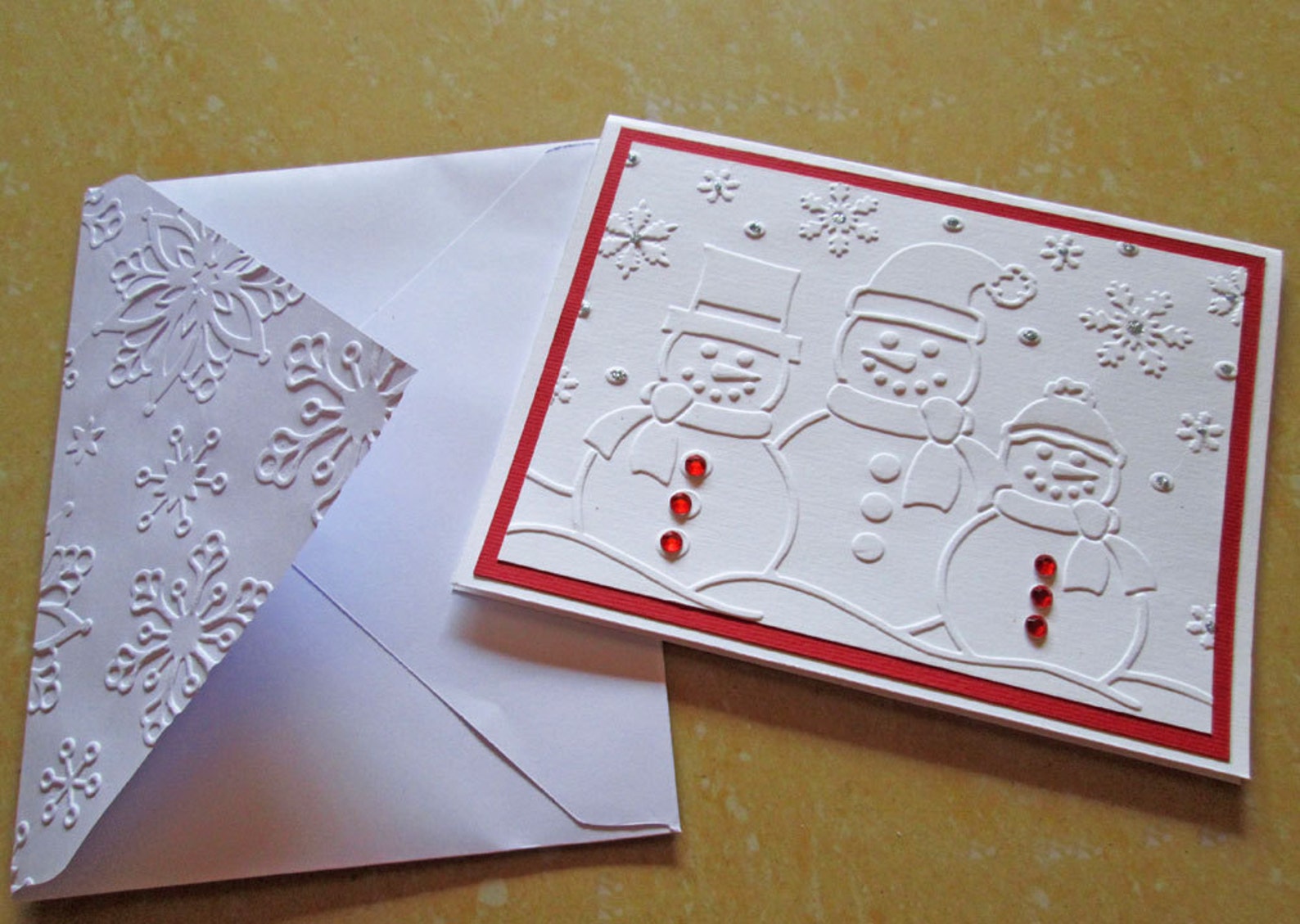 Embossed Snowmen Christmas Cards Christmas Card Set Holiday - Etsy