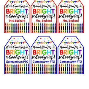 Last Day of School Favor Tags, Printable End of School Gift Tags ...