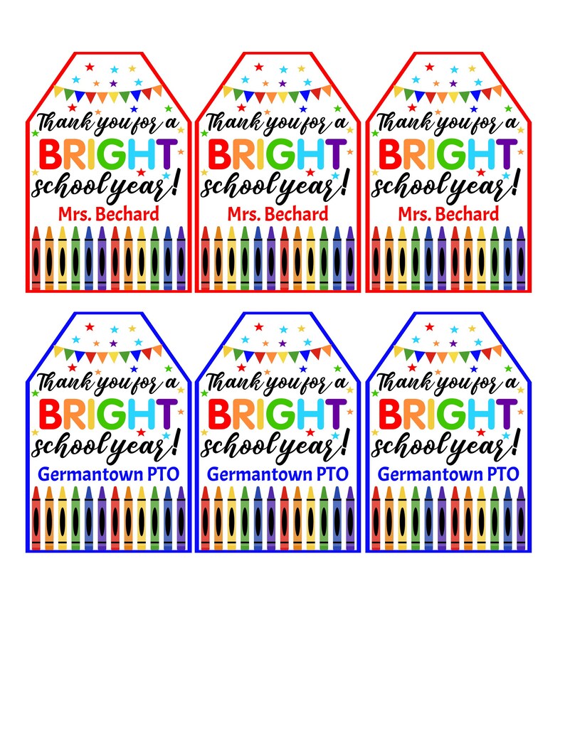 Last Day of School Favor Tags Printable End of School Gift - Etsy