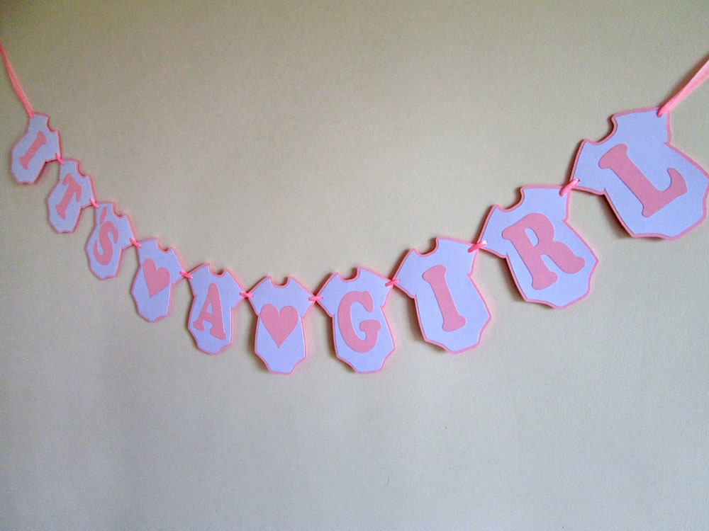 It's A Girl Banner Its A Girl Banner Pink Baby Shower - Etsy