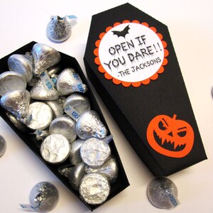 10 Halloween Treat Boxes, Halloween Coffin Box, Halloween Party Favor ...