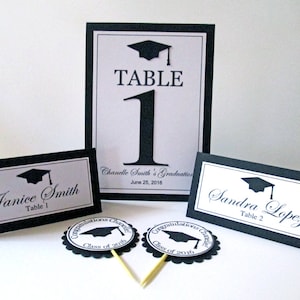 Graduation Table Numbers, Graduation Table Cards, High School, College ...