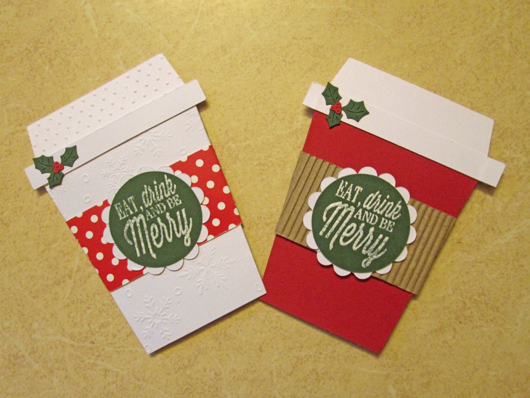 2 Christmas Gift Card Holders - Coffee Cup Gift Card Holders - Gift ...
