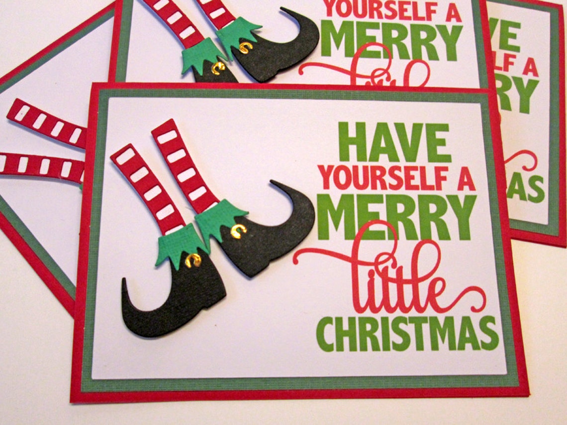 Elf Christmas Cards Cute Holiday Cards Boxed Christmas - Etsy