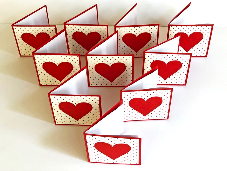 Happy Valentines Day Mini Cards Mini Handmade Valentine - Etsy