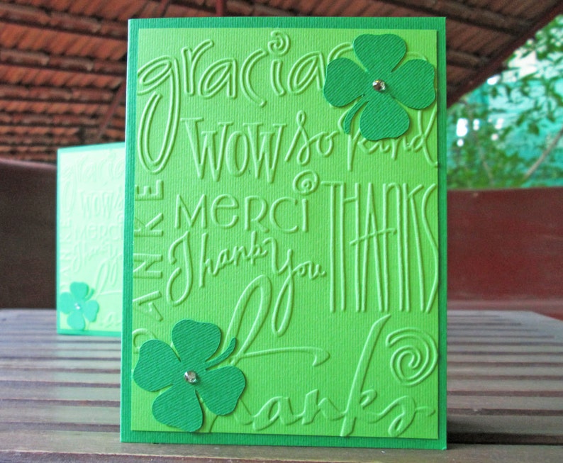 4 St. Patrick's Day Cards Shamrock Thank You Cards | Etsy