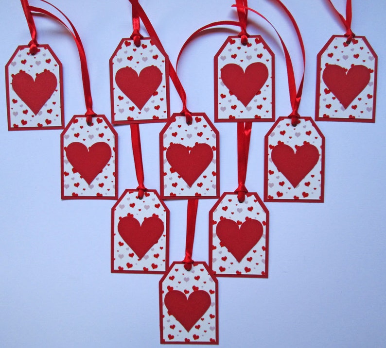 Hearts Valentines Day Tags, Valentine's Day Gift Tags, Favor Tags ...
