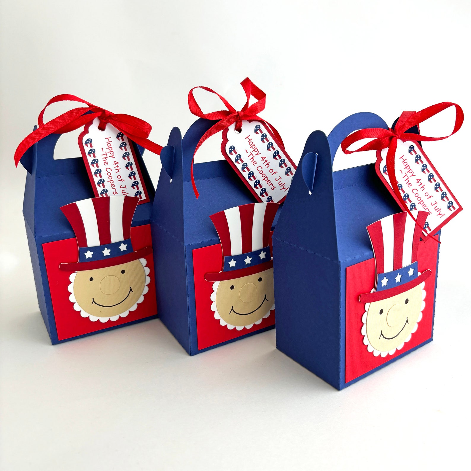 4th of July Favor Boxes, Independence Day Patriotic Decorations, Red ...