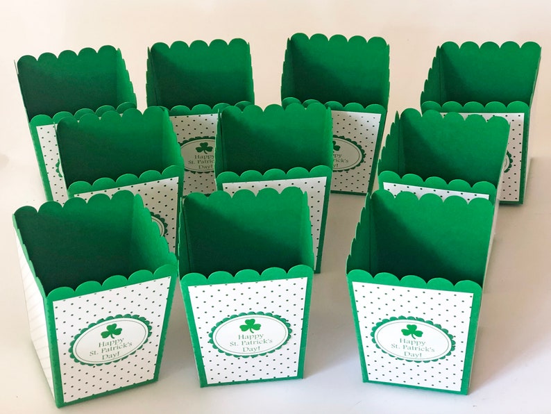St Patrick's Day Popcorn Boxes, St Patricks Day Party Favors, St Pattys ...