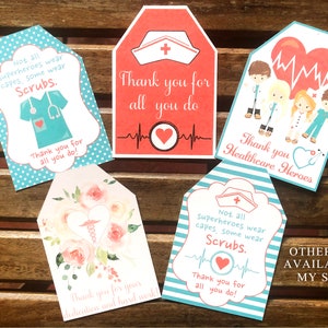 Nurse Appreciation Gift Tags, Printable Medical Staff Doctor ...