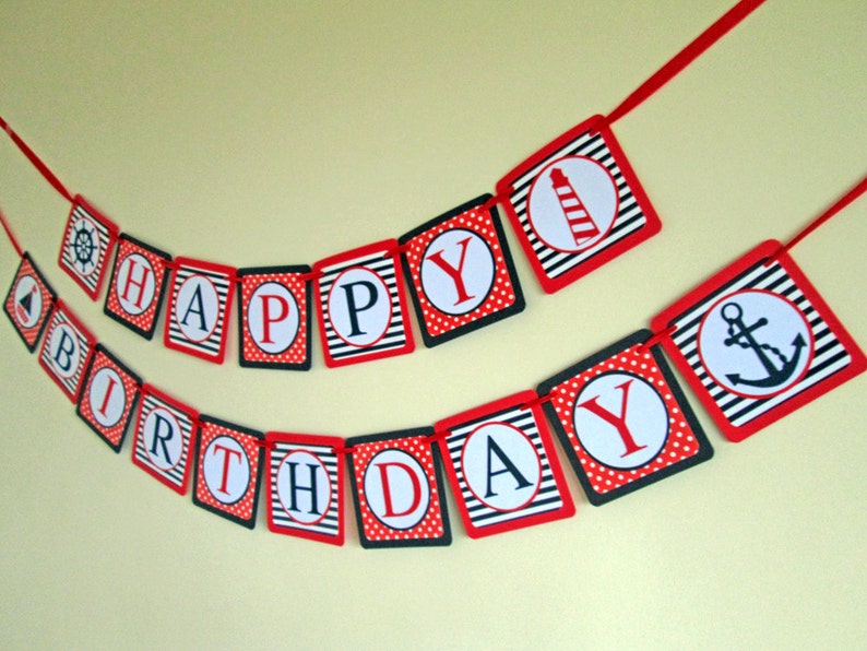 Nautical Banner, Nautical Birthday Banner, Nautical Party Decorations ...