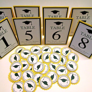 Graduation Table Numbers, Graduation Table Cards, High School, College ...