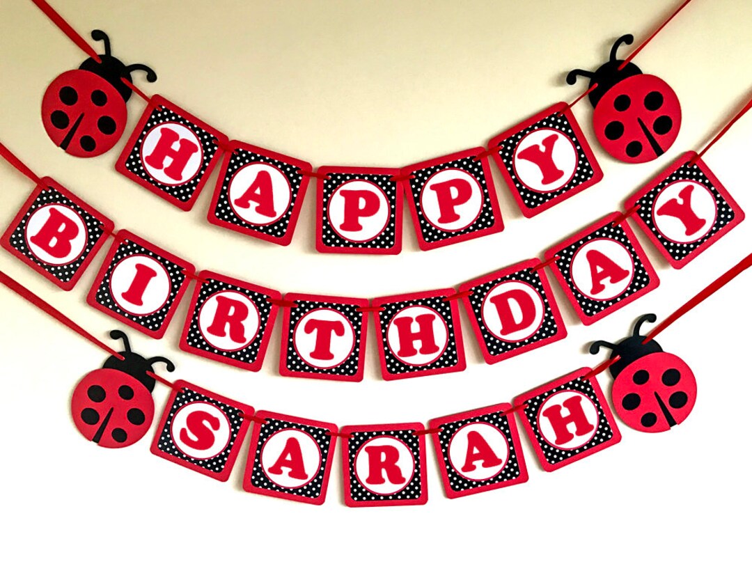 Ladybug Banner Ladybug Birthday Banner Ladybug Party - Etsy