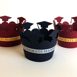 Graduation Cupcake Wrappers, Personalized Cupcake Liners, High School ...