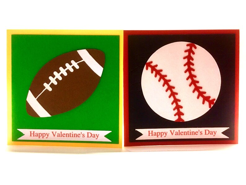 Sports Valentines Day Cards Baseball Valentines Football - Etsy