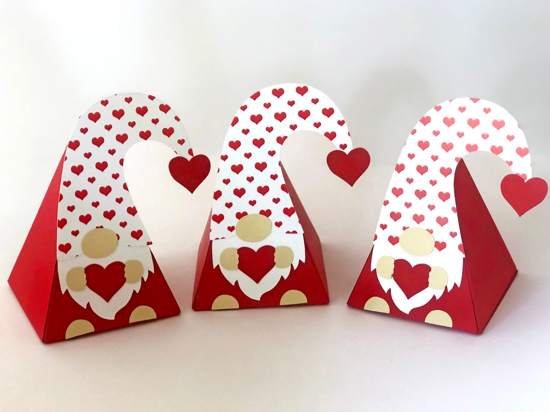 Gnome Valentine Favor Boxes, Valentine's Day Treat Box, Valentines ...