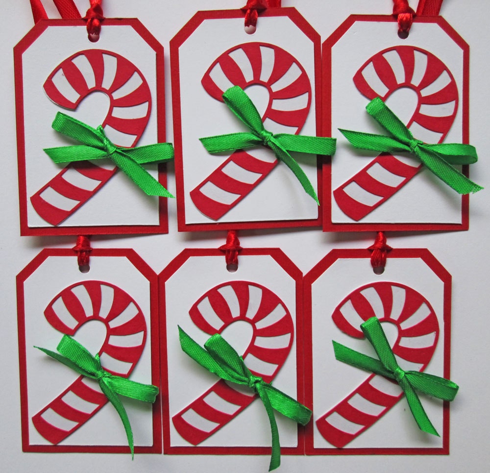 Candy Cane Christmas Tags Christmas Gift Tags Holiday Gift | Etsy