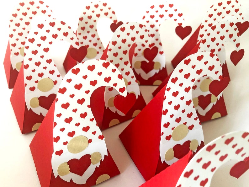Gnome Valentine Favor Boxes, Valentine's Day Treat Box, Valentines ...
