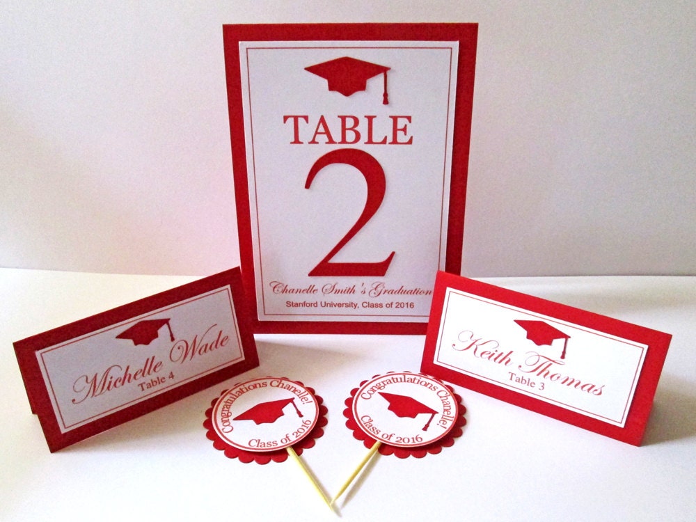 Graduation Table Numbers Graduation Table Cards High School - Etsy