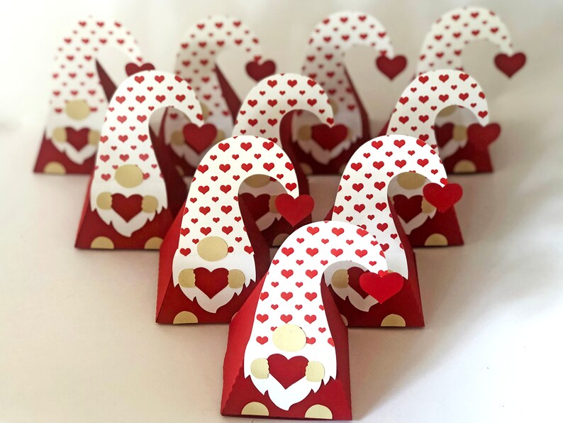Gnome Valentine Favor Boxes Valentine's Day Treat Box | Etsy
