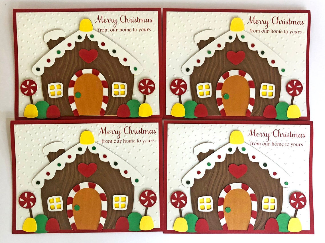 Gingerbread House Christmas Cards Holiday Cards Merry - Etsy