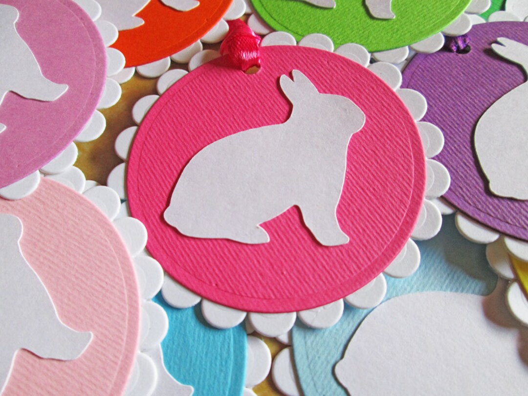 Round Easter Gift Tags, Happy Easter Tags, Easter Bunny Tags, Easter ...