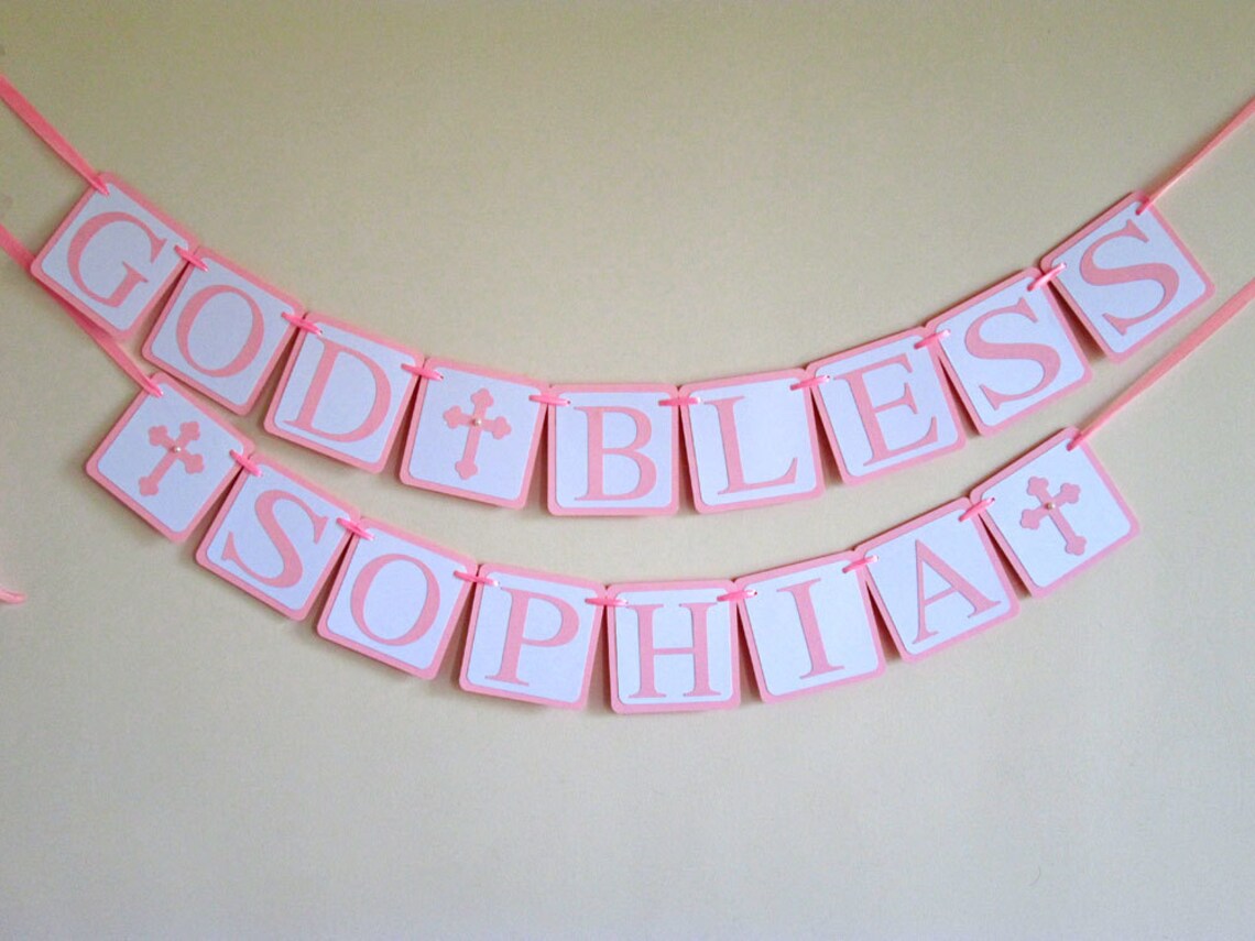 Girl Baptism Banner First Communion Confirmation Christening | Etsy