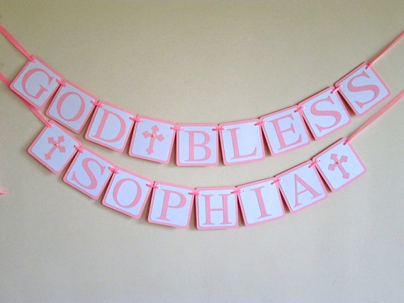 Girl Baptism Banner First Communion Confirmation Christening | Etsy